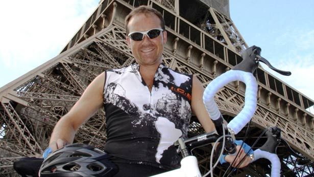 Patrick Coote at Fraser Yachts gets on his bike for charity